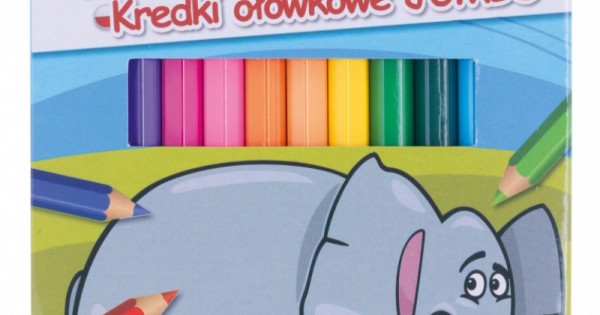 Creioane colorate Jumbo 12 culori, hexagonale GIMBOO